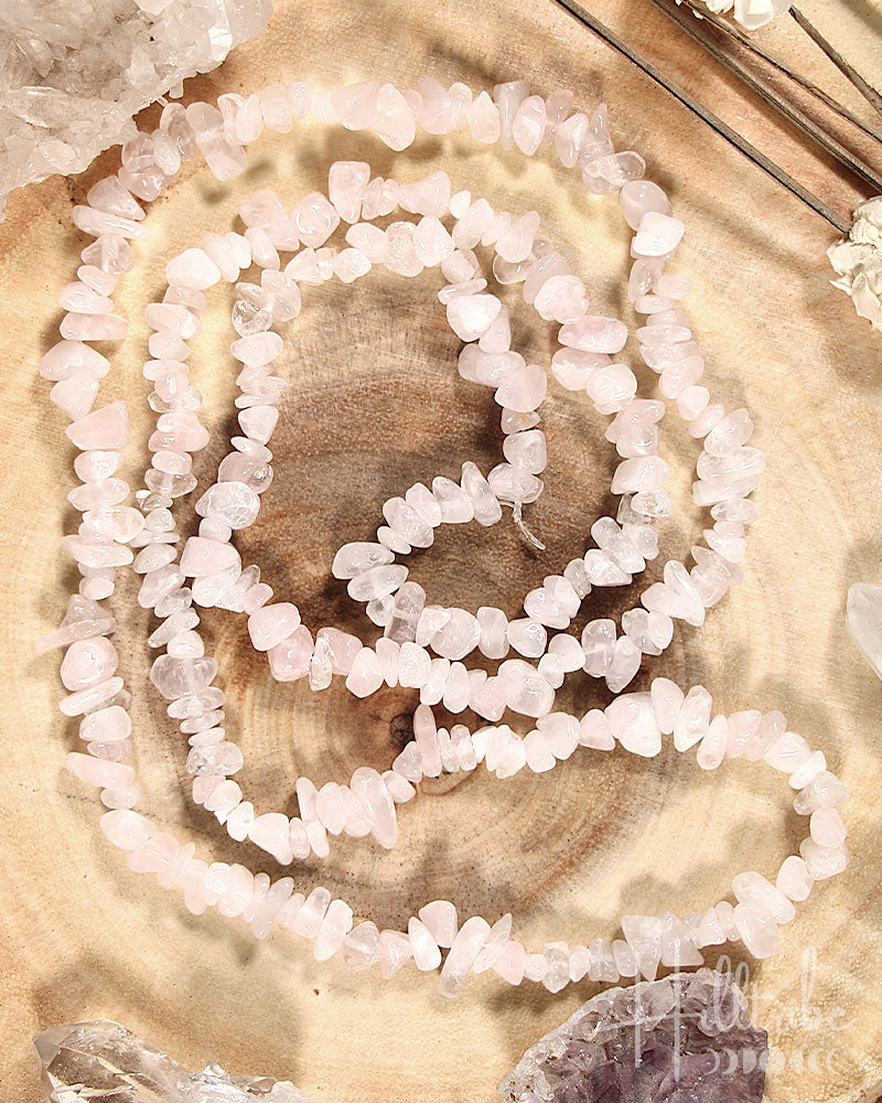Rose Quartz Chip Necklace 36" | Hilltribe Ontario