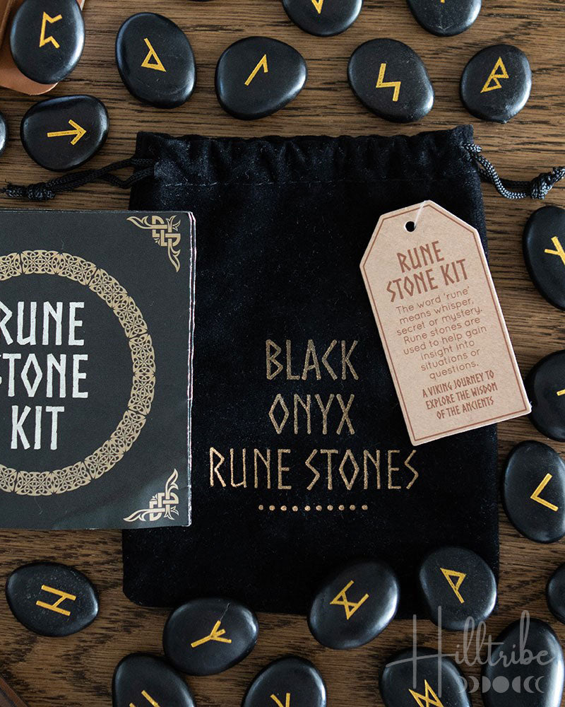 Rune Stone Set Black Onyx – Hilltribe Ontario